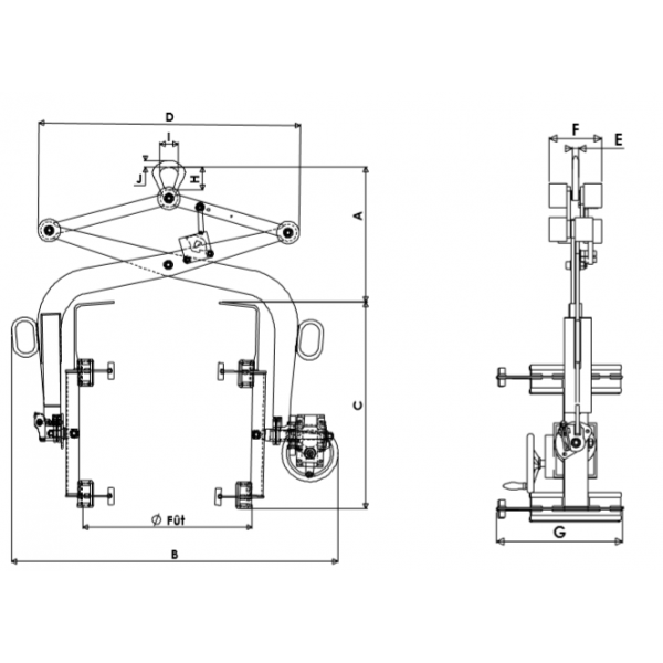 Steel drum tipping tongs - VFB - Levagemanutention.com
