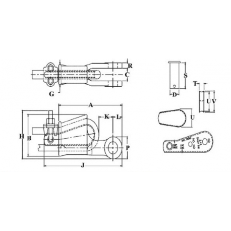 Boîte à coin pour câbles | ⌀ : 9 - 32 mm | Crosby | Levage manutention