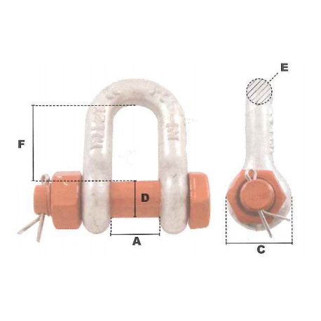 High Strength Straight Shackle Bolted Pinned-Levagemanutention.com