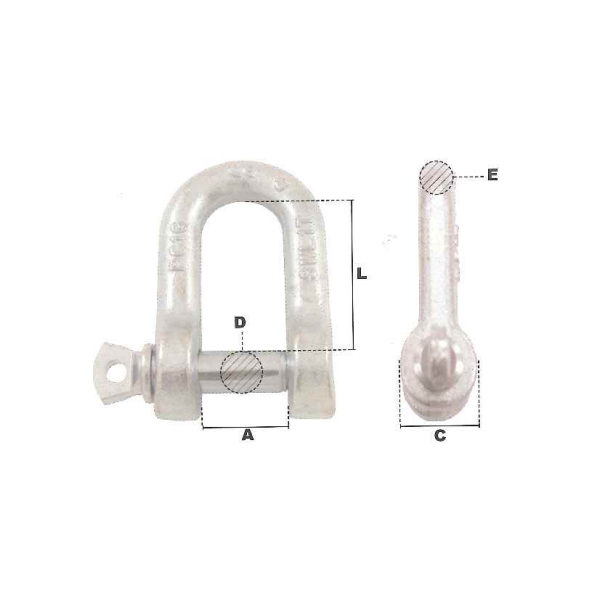Galvanized straight shackle with eyebolt - Levagemanutention.com