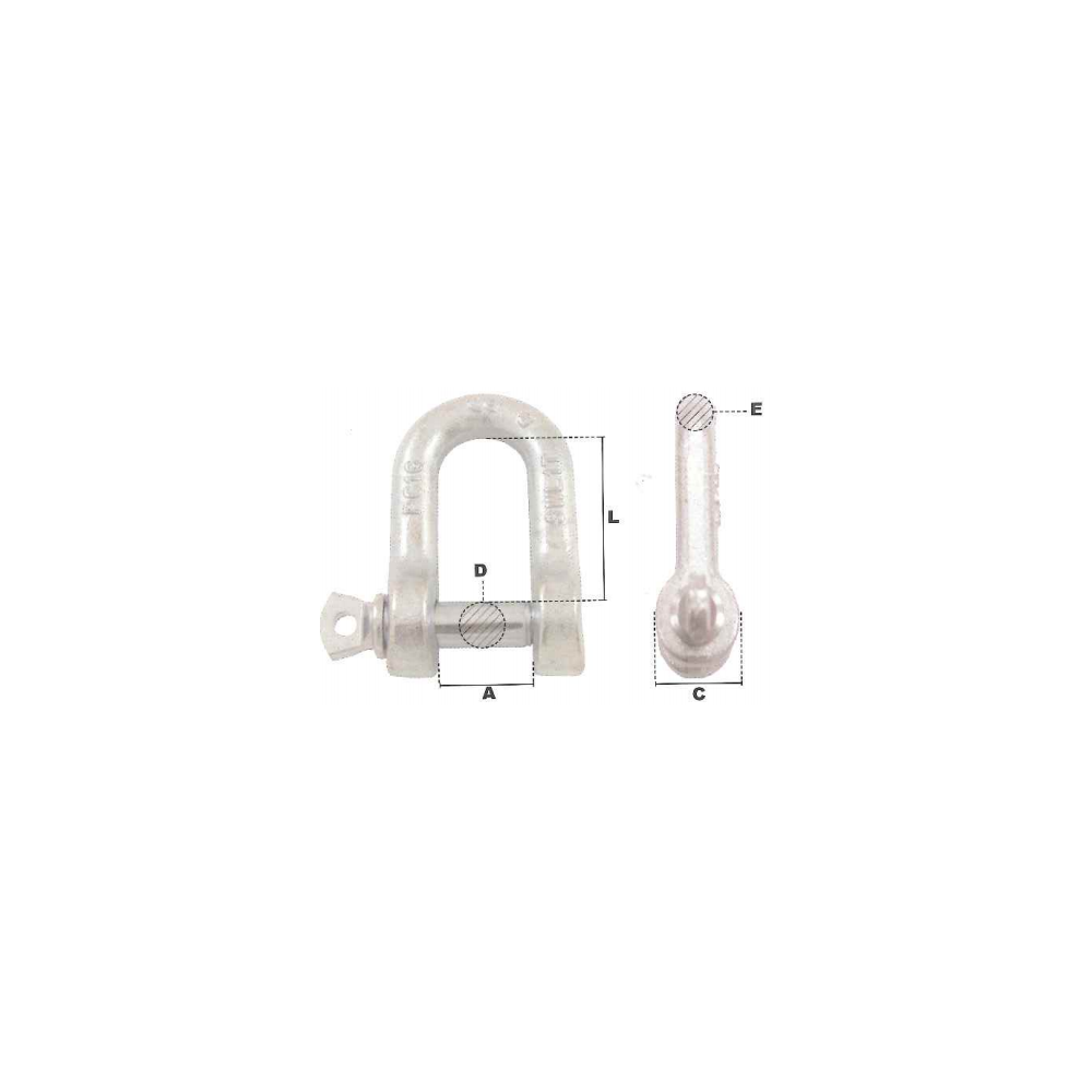 Galvanized straight shackle with eyebolt - Levagemanutention.com