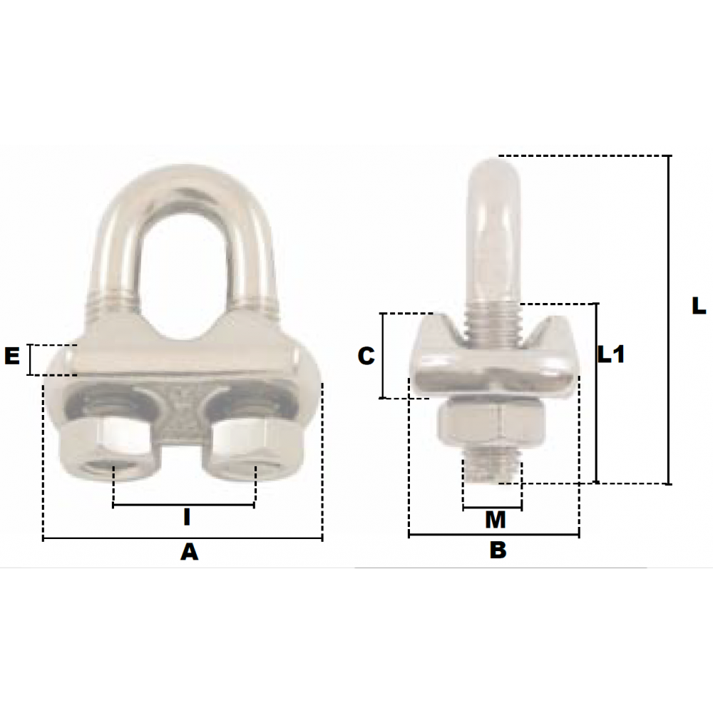 Stainless steel cable clamp - Levagemanutention.com
