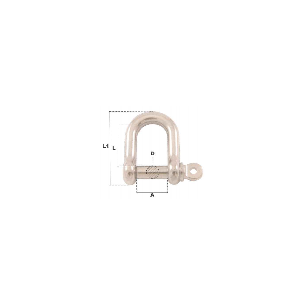 Stainless Steel Eyebolt Straight Shackle - MDI - Levagemanutention.com