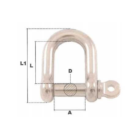 Stainless Steel Eyebolt Straight Shackle - MDI - Levagemanutention.com