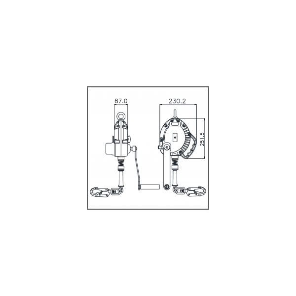 Galvanized steel cable fall arrester with rescue winch - Levagemanu...
