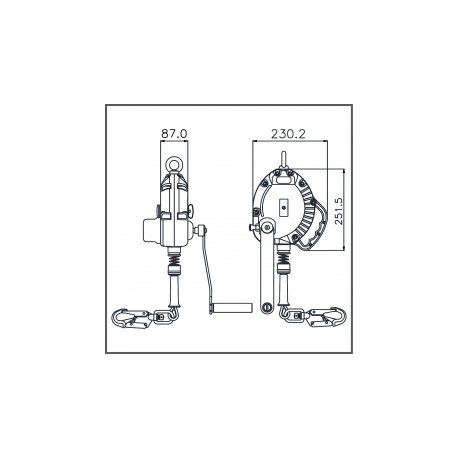Galvanized steel cable fall arrester with rescue winch - Levagemanu...