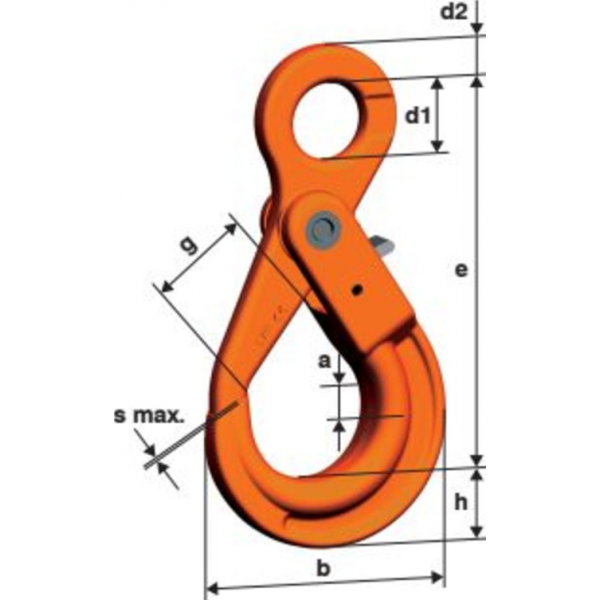 Crochet automatique à oeil grade 100 | 5 - 32 mm | Levage Manutention