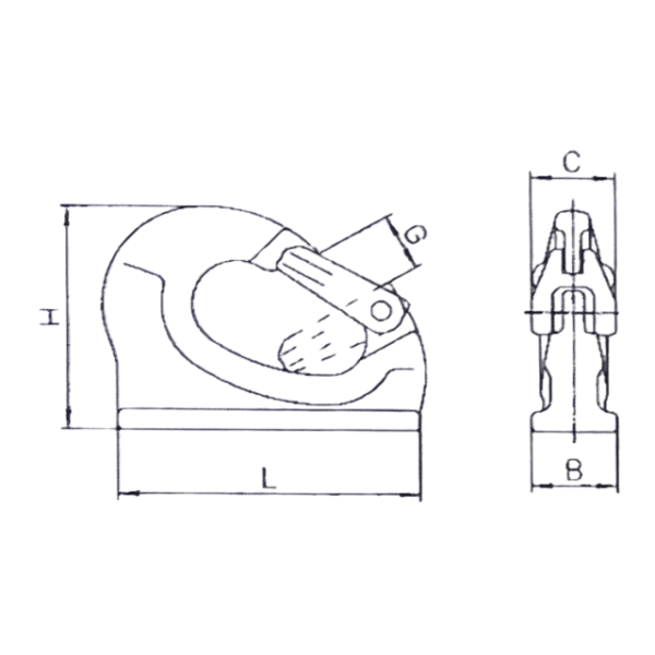 Crochet à godet à souder grade 80