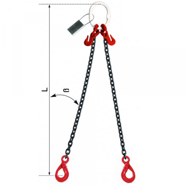 Élingue chaîne 2 brins PRO sur-mesure – Résistante | Levage Manuten...